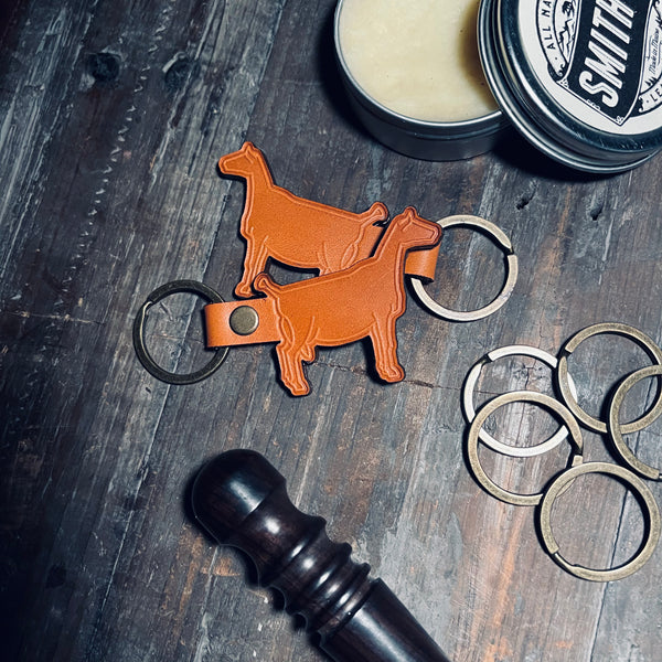 LEATHER DAIRY GOAT KEYCHAIN - Next Level Livestock Camps